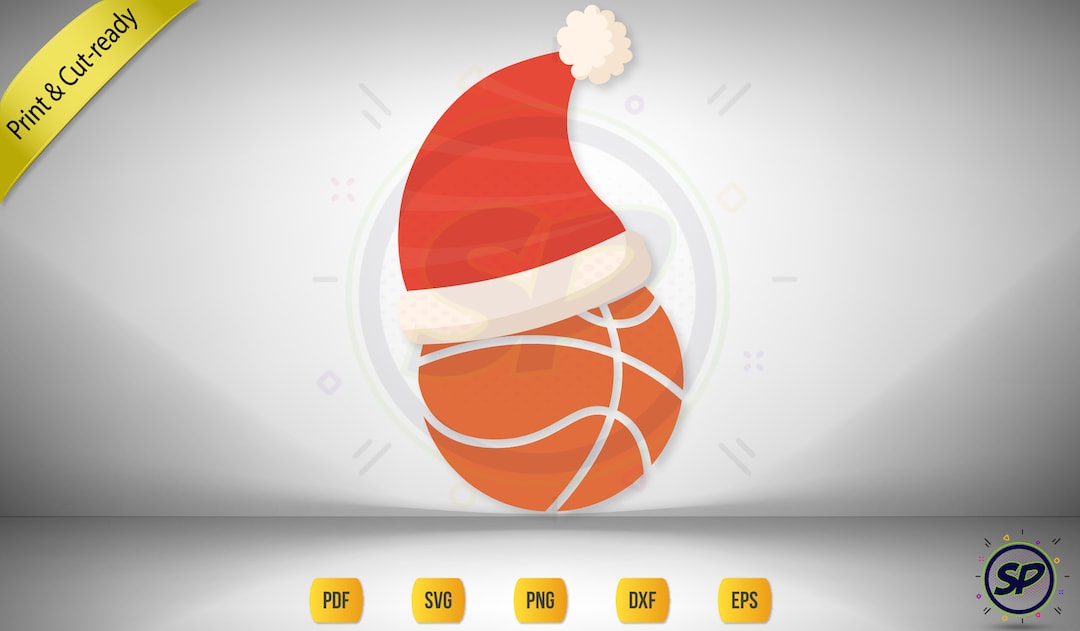 Basketball Santa Hat Basketball Christmas SVG Sports - Etsy