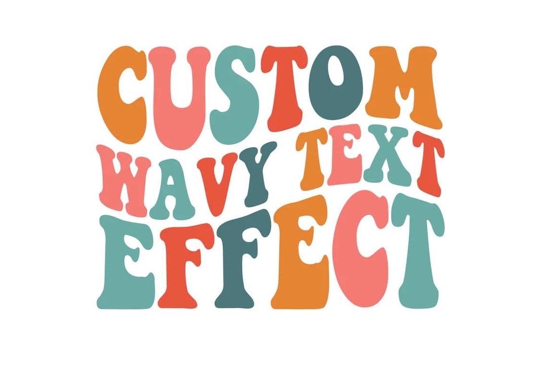 Custom Colorful Wavy Text Effect SVG Custom Stacked Text Png Stacked ...