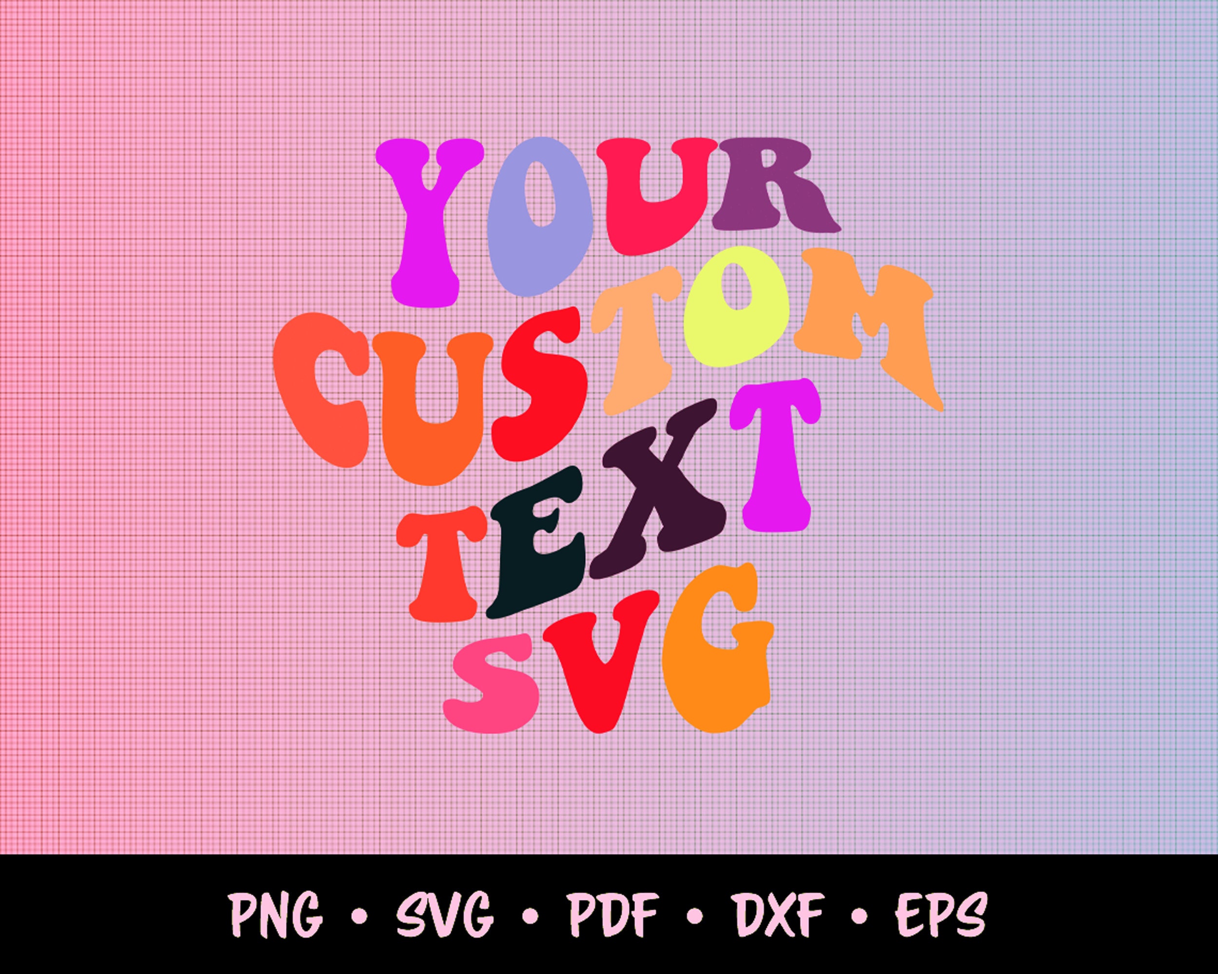 Your Custom Text SVG Clip Art Multi-color Text Vintage - Etsy