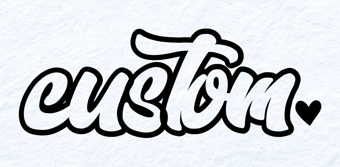 Custom Text Custom Retro SVG Heart Svg Vintage Text Custom Stacked SVG ...