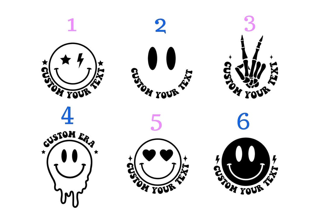 Custom Smiley Wavy Text Custom Text SVG Smiley Svg Wavy Text Custom ...
