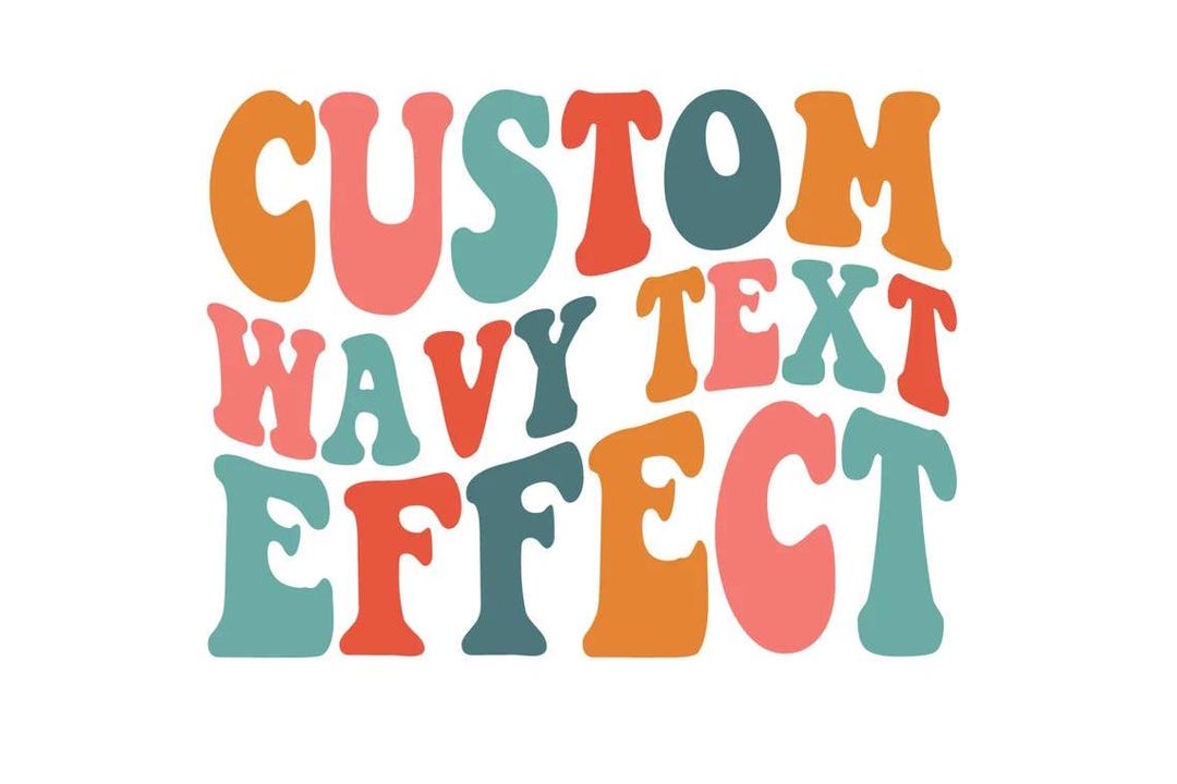 Custom Wavy Text Effect Wavy SVG Wavy Font Retro Wave Design Custom Wavy Stacked SVG PNG Stacked ...