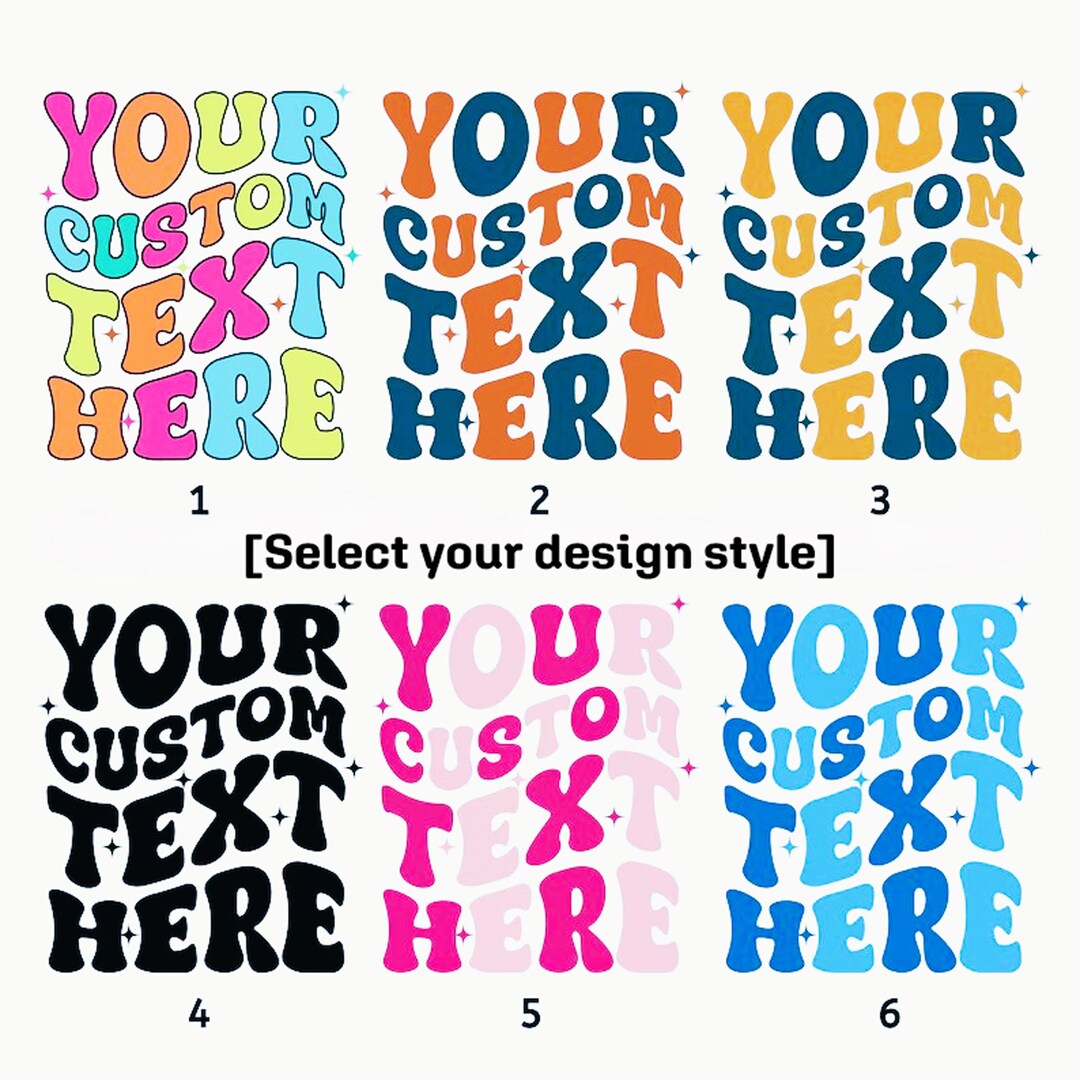 Custom Wavy Text Svg, Personalized Vintage Fonts, Stacked Svg Png ...