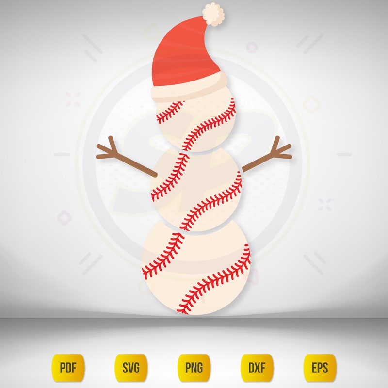 Baseball Snowman Svg - Etsy