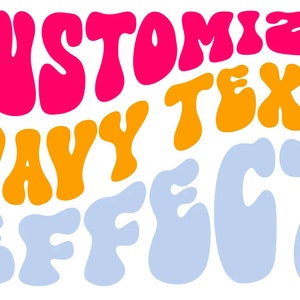 Customize Wavy Text Effect Stacked Wavy Text SVG Multi-color Font ...