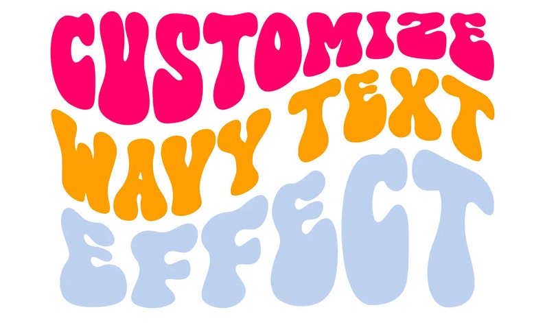 Customize Wavy Text Effect Stacked Wavy Text SVG Multi-color Font ...