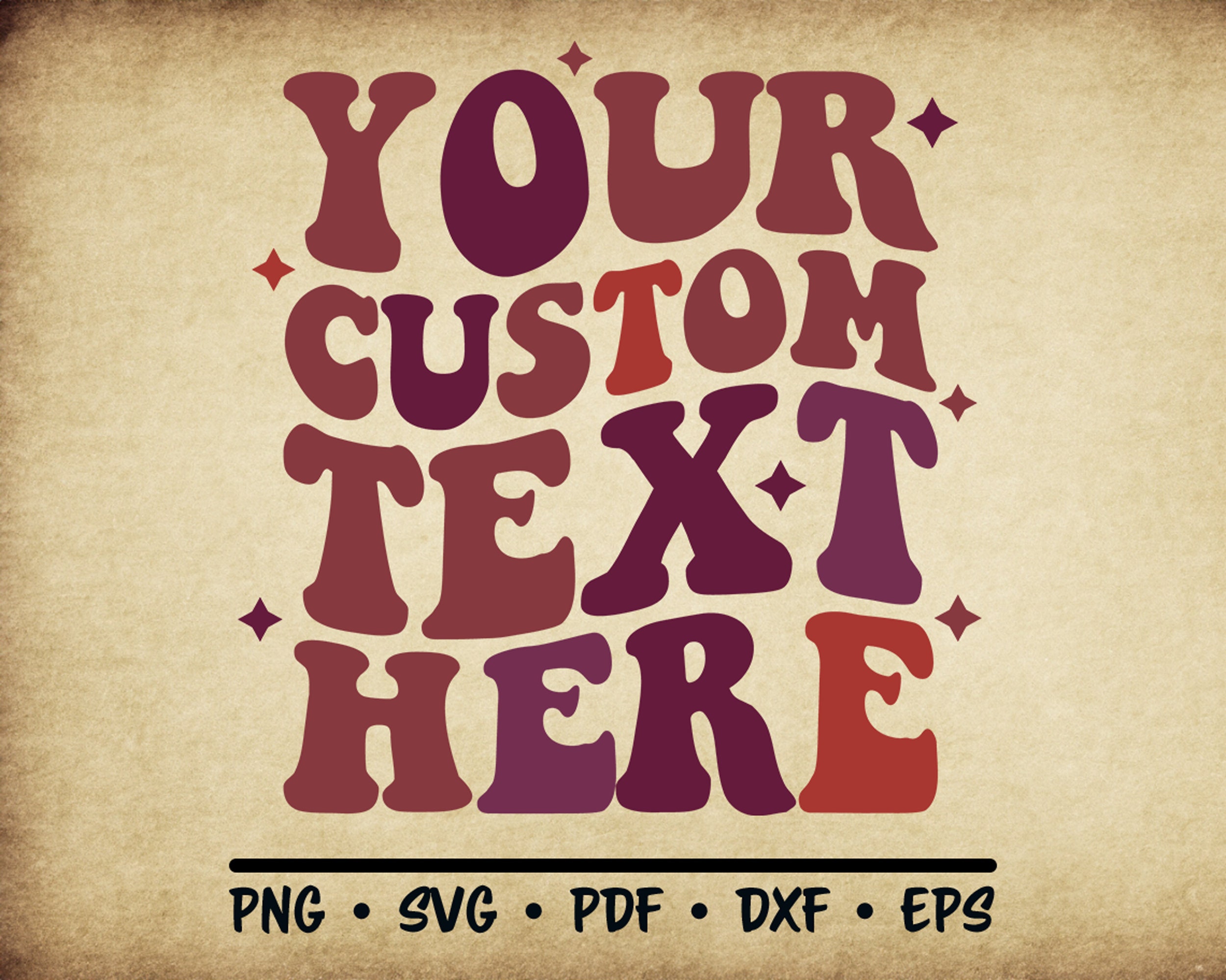 Your Custom Text Here Wavy Text SVG Text Effect Distorted Text Vintage ...