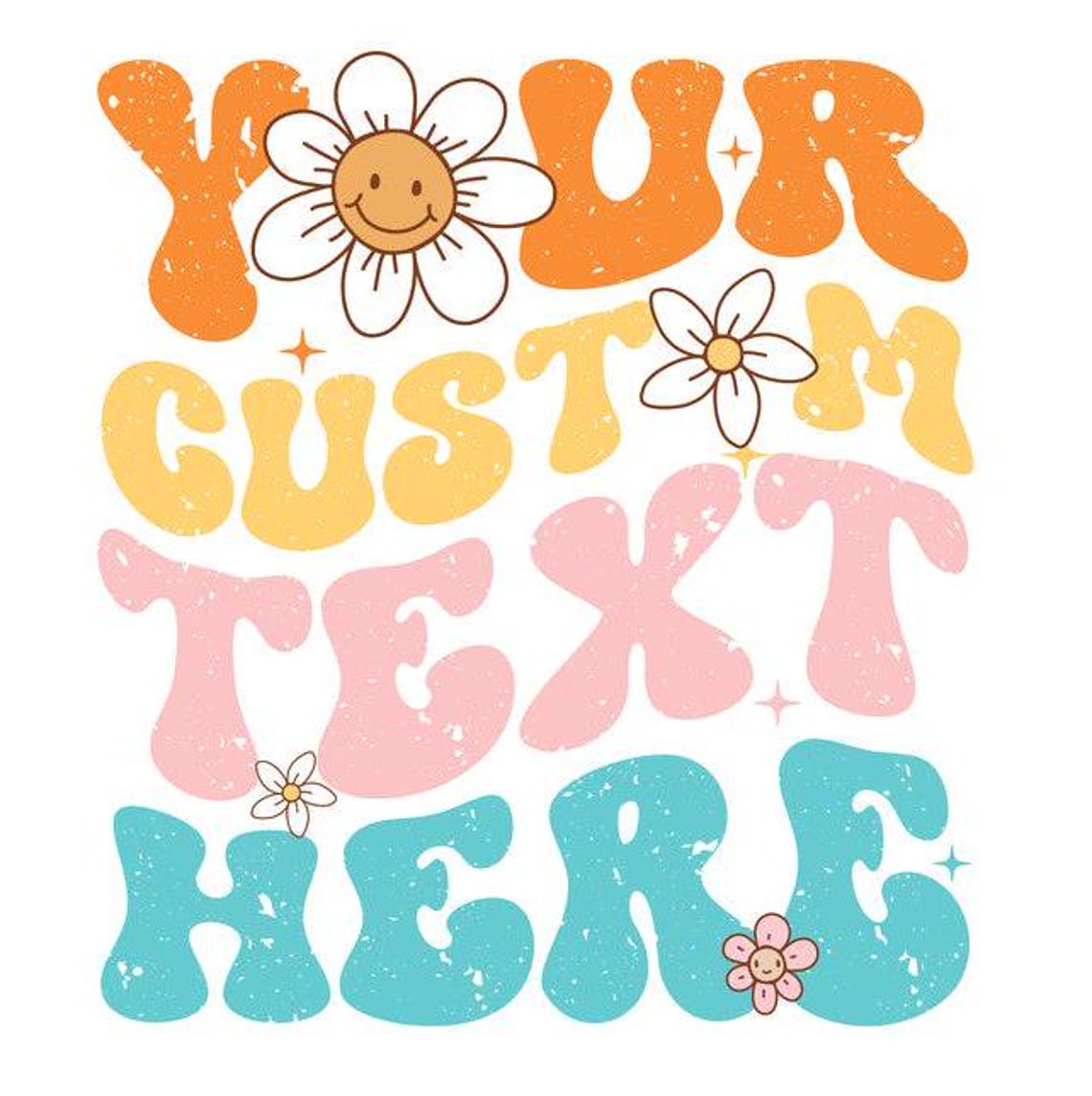 Custom Wavy Text FX, SVG, Personalized Retro Groovy Font, Stacked Svg ...