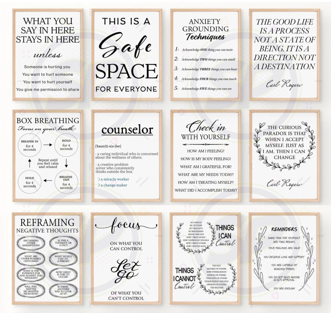 Counseling Posters | Therapy Office Decor, Printable Wall Art (PDF, PNG ...