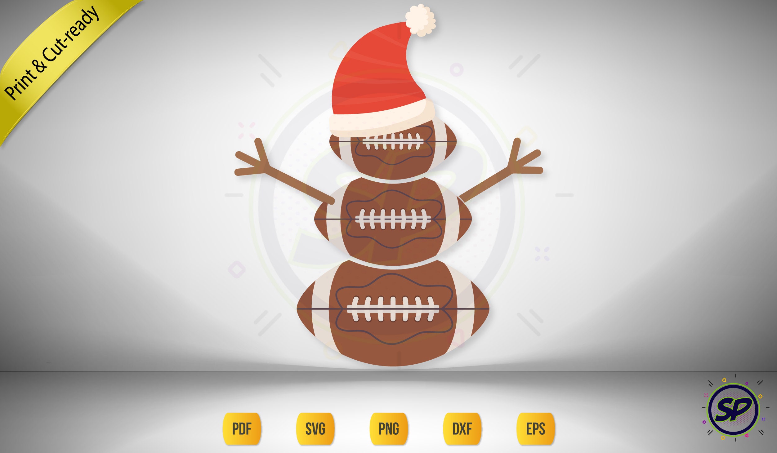 Football Clipart | Snow Man | Snowman Clipart | Santa Hat | Football ...