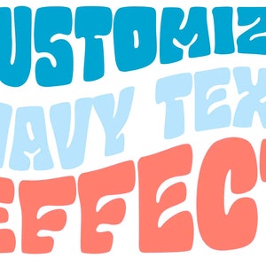 Customize Wavy Text Effect Stacked Wavy Text SVG Hippie Font Vintage ...