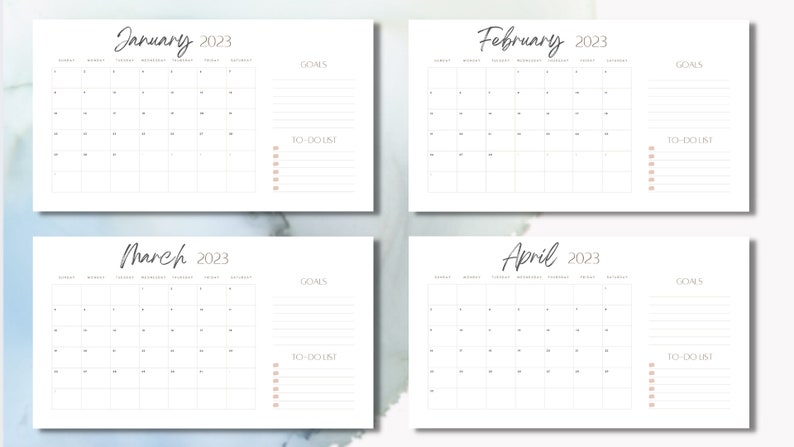 2023 Printable Calendar - Etsy