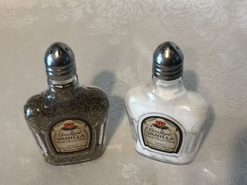 CROWN ROYAL VANILLA Miniature Salt & Pepper Shakers With Crown Tops - Etsy