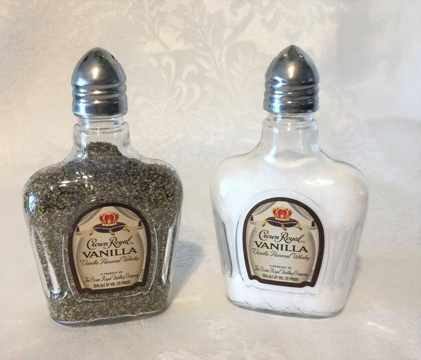 CROWN ROYAL VANILLA Miniature Salt & Pepper Shakers With Crown Tops - Etsy