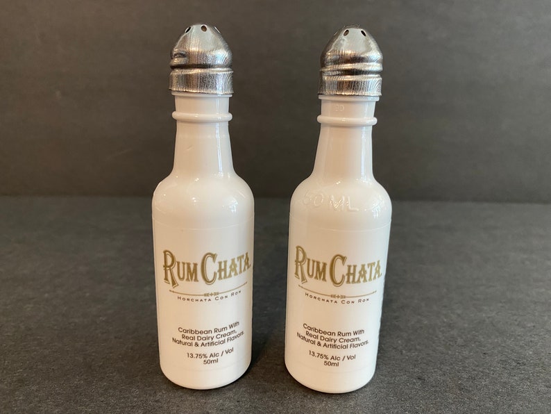 RUM CHATA Miniature Salt & Pepper Shakers With Crown Tops - Etsy