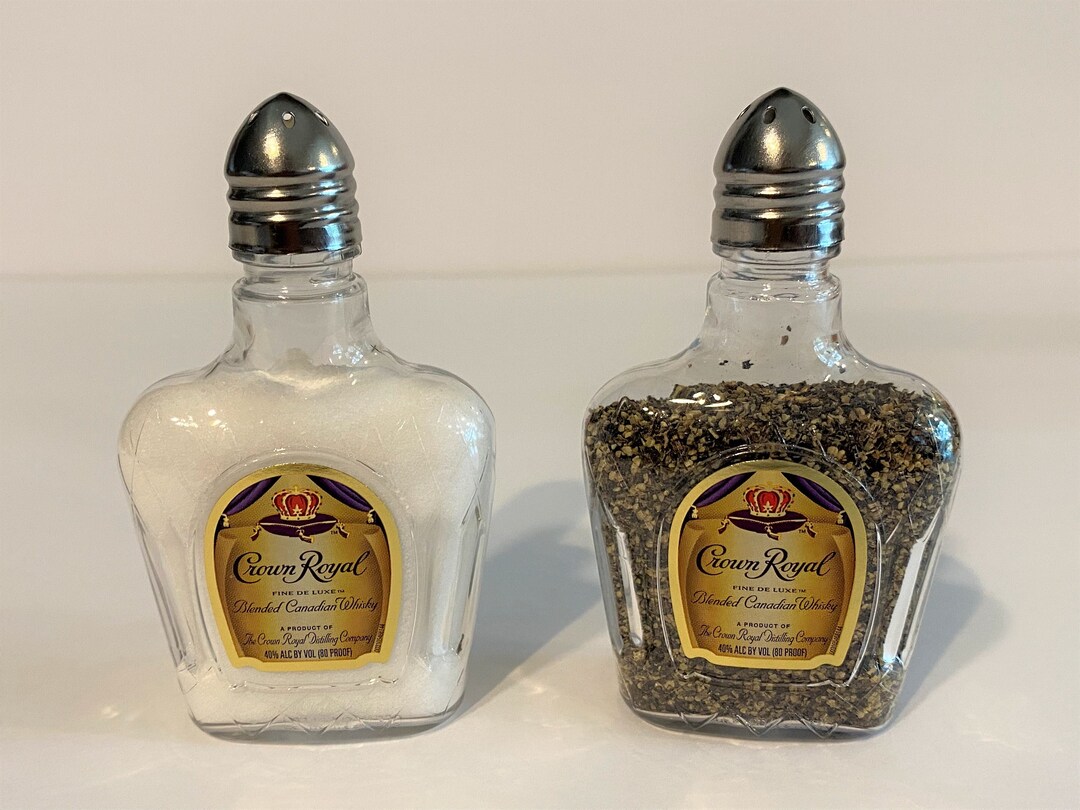 CROWN ROYAL Miniature Salt & Pepper Shakers With Crown Tops - Etsy