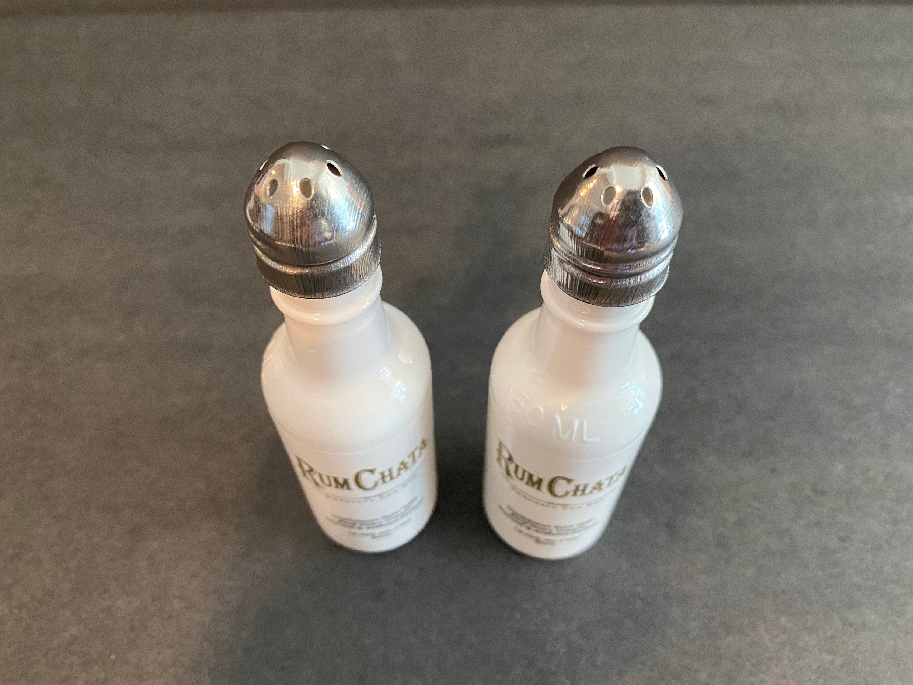 RUM CHATA Miniature Salt & Pepper Shakers With Crown Tops - Etsy