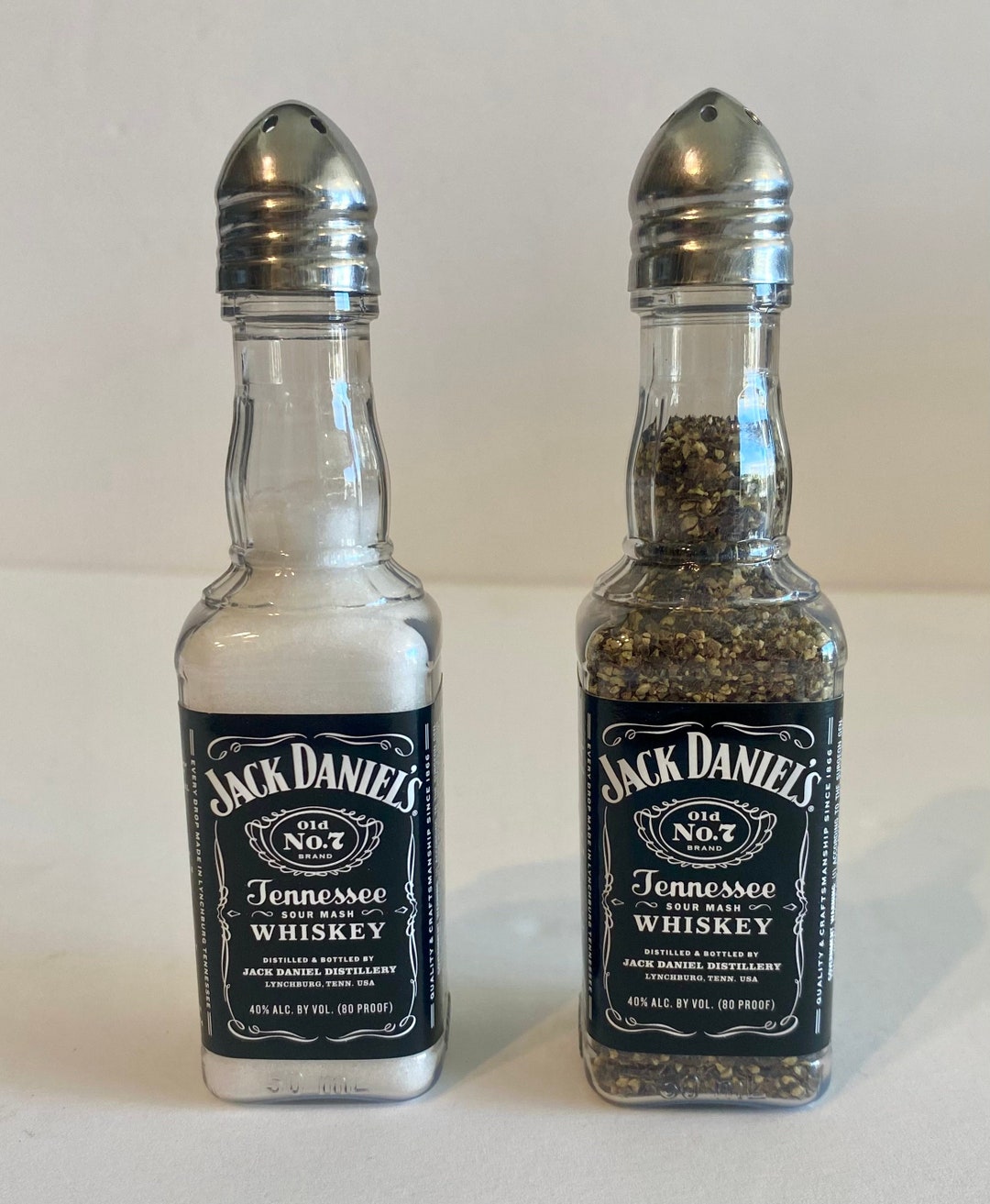 JACK DANIELS Miniature Salt & Pepper Shakers With Crown Tops - Etsy