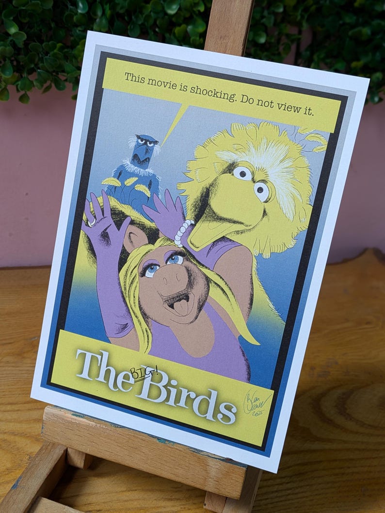 Miss Piggy in the (big) Birds / Muppets / A5 Print / Movie Mashup - Etsy