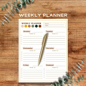 Weekly Planner Printable, Monday Start, Weekly Planner, Weekly to Do ...