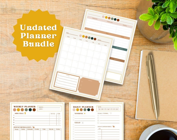 Printable and Fully Customizable Planner Pack - Daily, Weekly, Monthly ...