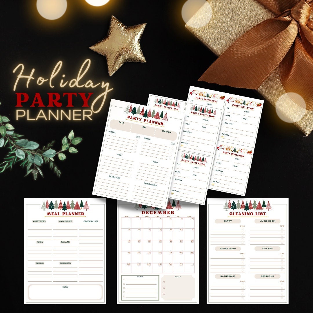 Christmas Party Planner, Printable Party Planner, Party Planners ...