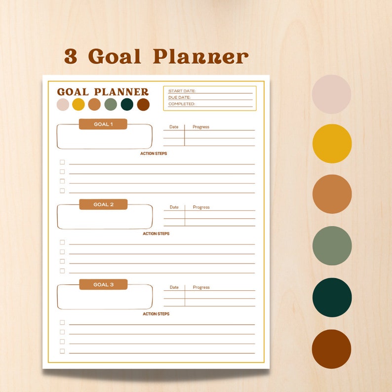 Goal Planner, Goal Setting, Goal Progress, Productivity Planner, Goal ...
