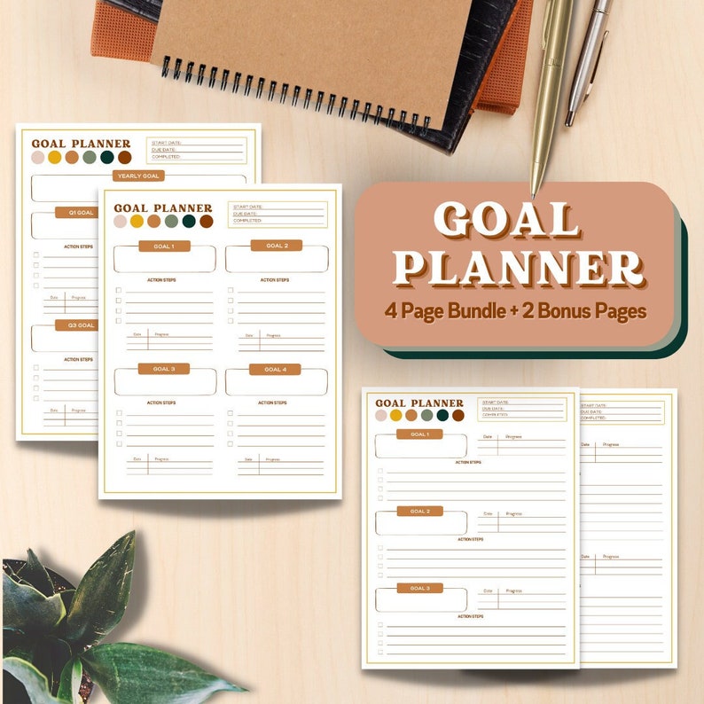 Goal Planner, Goal Setting, Goal Progress, Productivity Planner, Goal ...