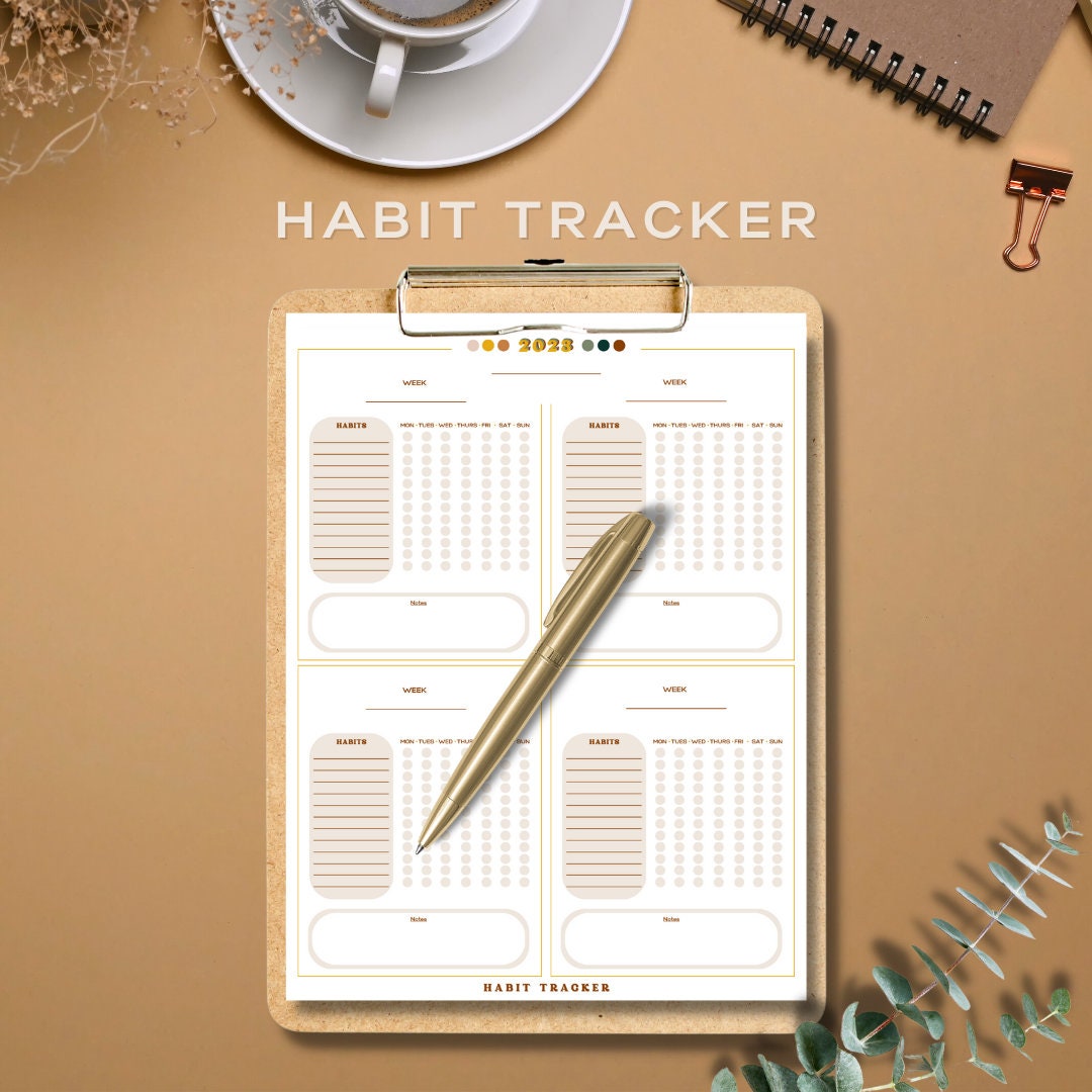 2023 Monthly Habit Tracker, Printable Planner, Workout Planner, Weekly ...