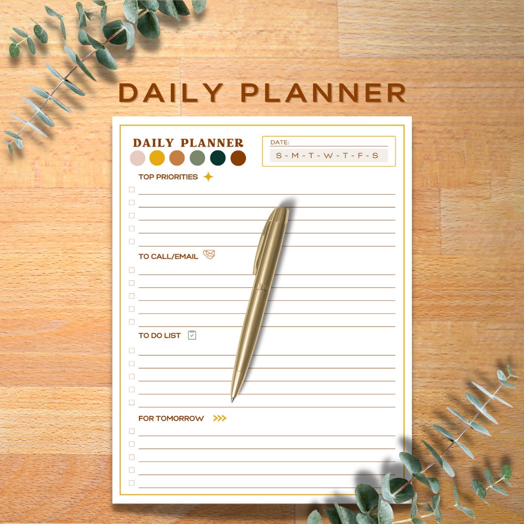 Daily Planner Printable, Daily Planner, Daily to Do, Daily Schedule ...