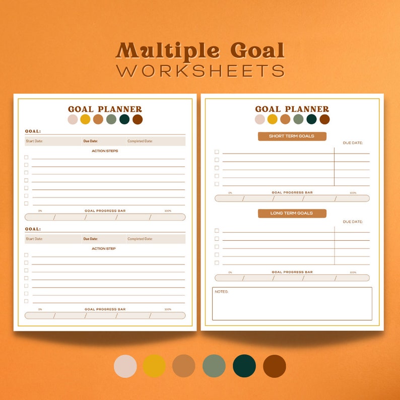 Goal Planner, Goal Setting, Goal Progress, Productivity Planner, Goal ...