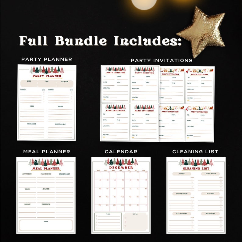 Christmas Party Planner Printable Party Planner Party - Etsy