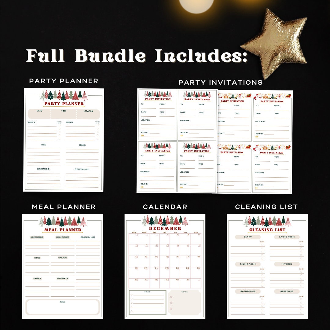 Christmas Party Planner, Printable Party Planner, Party Planners ...