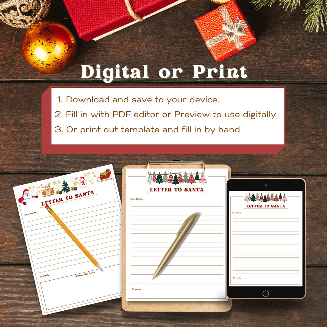 Letter to Santa, Letter for Santa, Christmas Letters Printable ...