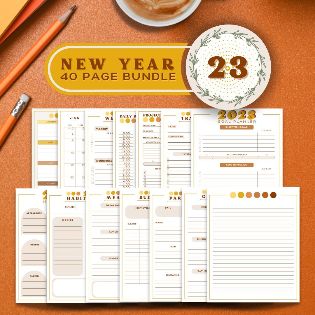 New Year Planner Bundle, New Year Planners, 2023 Calendars, Printable ...