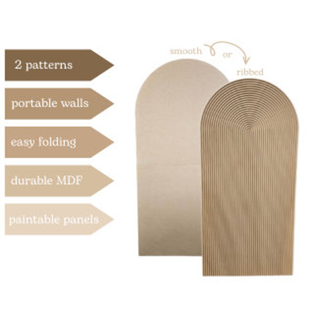Smooth/ribbed Panel Wall S1, Foldable, Half Arch Backdrops, MDF Wood ...