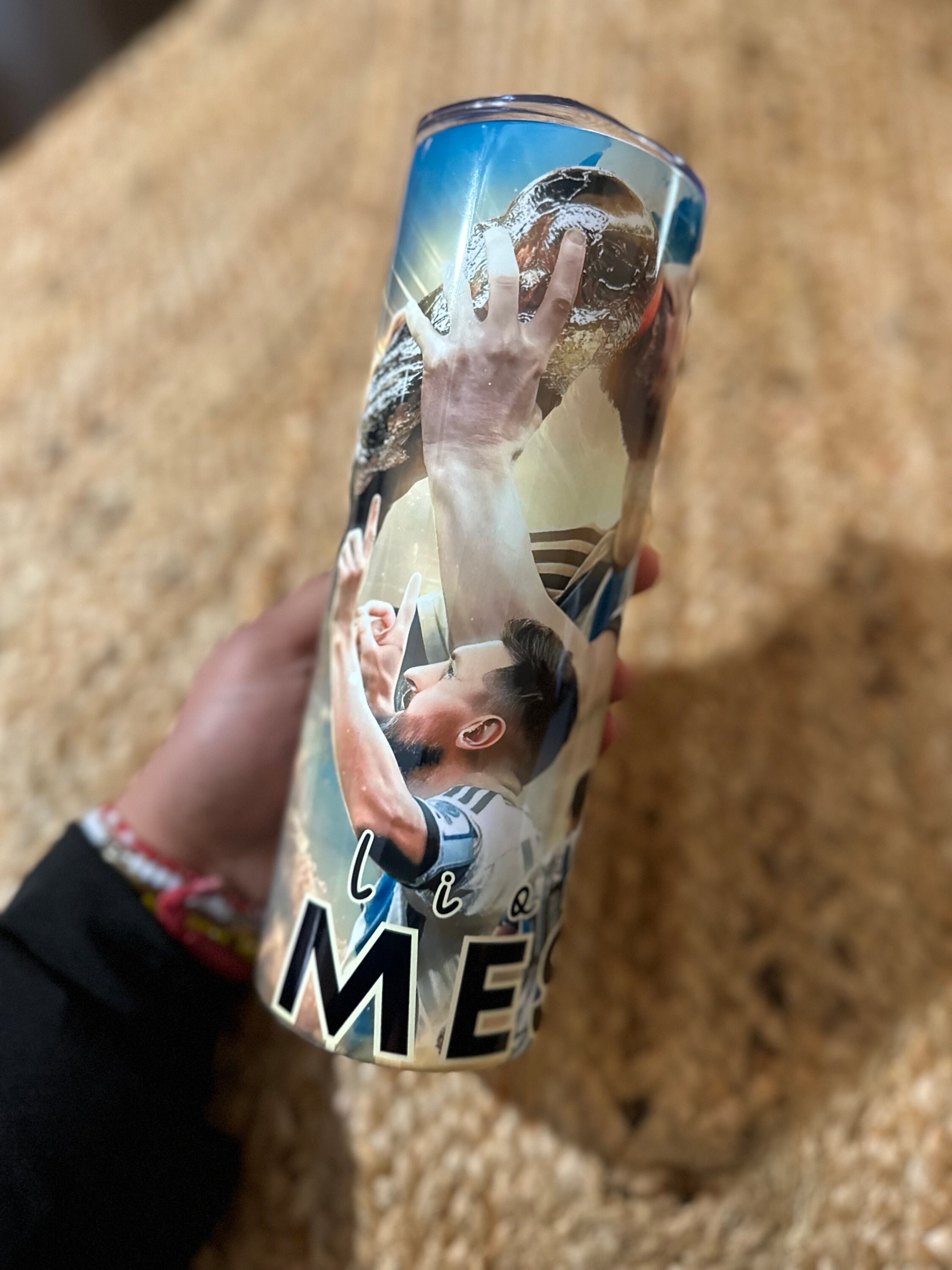 20oz Skinny Tumbler Lionel Messi Argentine I Soccer Player Argentina ...