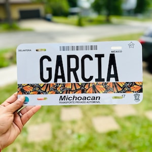 Custom License Plate Mexico USA Any State Michoacan Gift Ideas ...