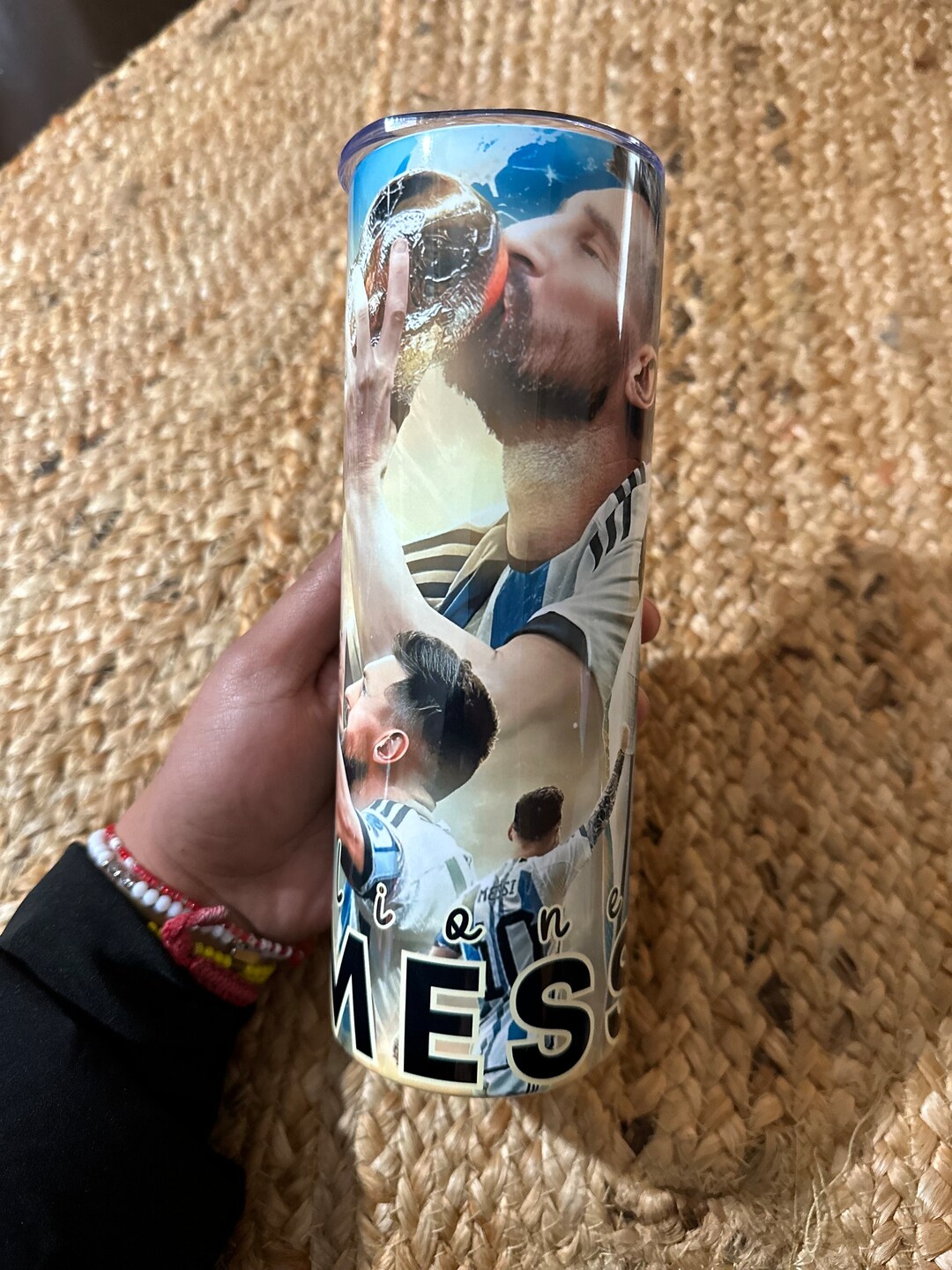 20oz Skinny Tumbler Lionel Messi Argentine I Soccer Player Argentina ...