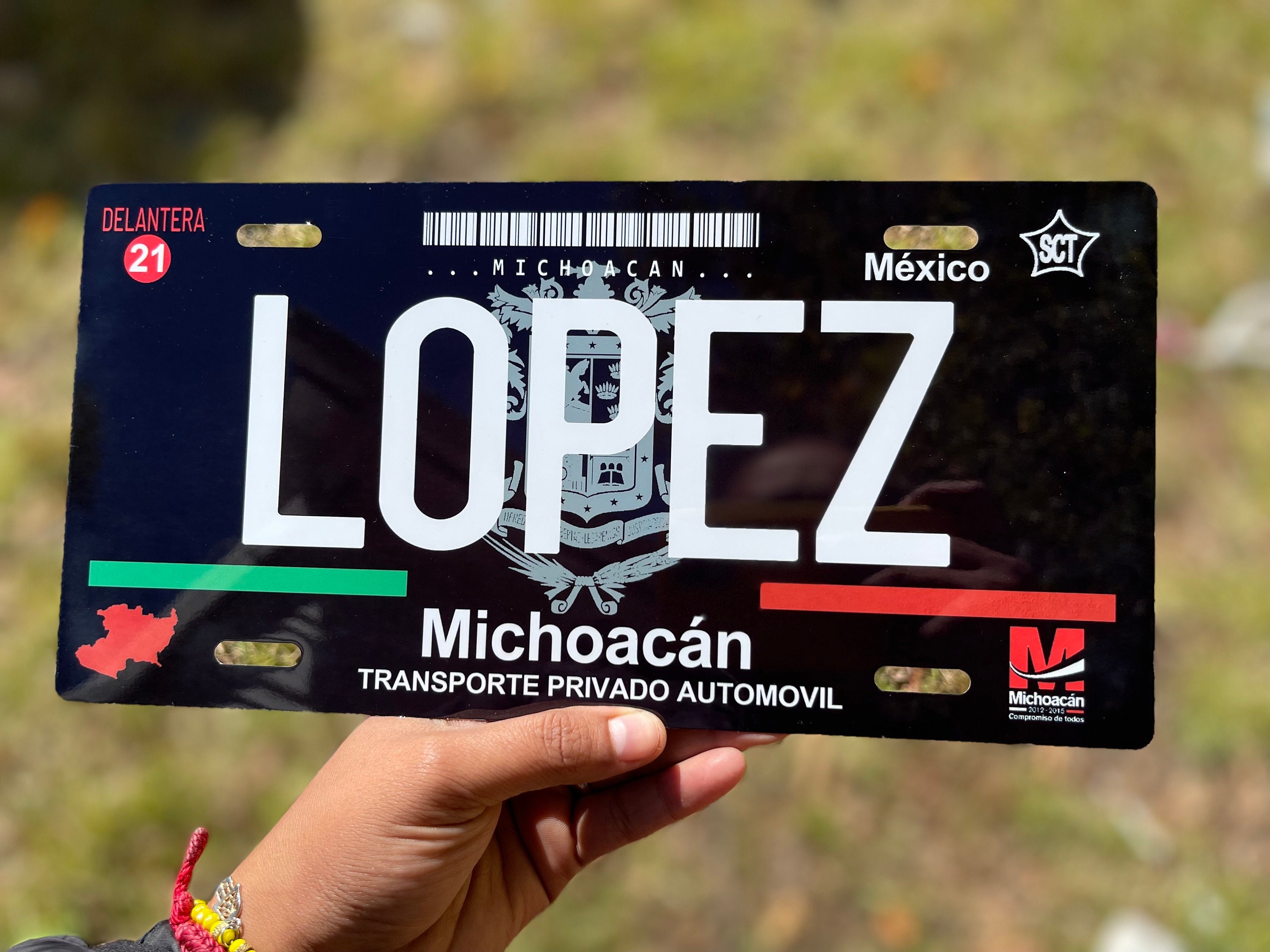 Custom License Plate Mexico USA Any State Michoacan - Etsy