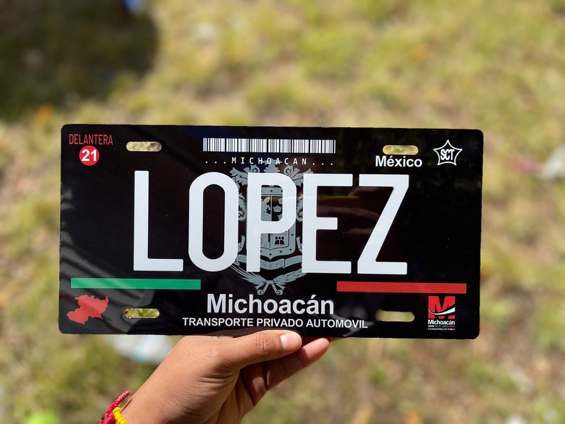 Custom License Plate Mexico USA Any State Michoacan - Etsy