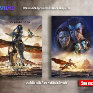 Avatar 2 Editable Invitation, Pandora Printable Birthday Invite, Avatar ...