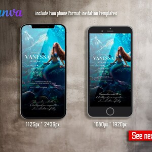 Editable Invitation, Mermaid Birthday Invitation, the Little Mermaid ...
