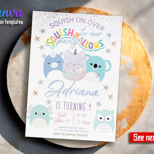 Squishy Party Invitation - Etsy