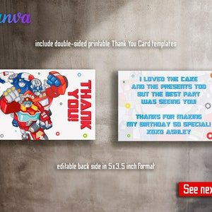 Optimus Prime Invitation, Transformers Party, Printable Transformers ...