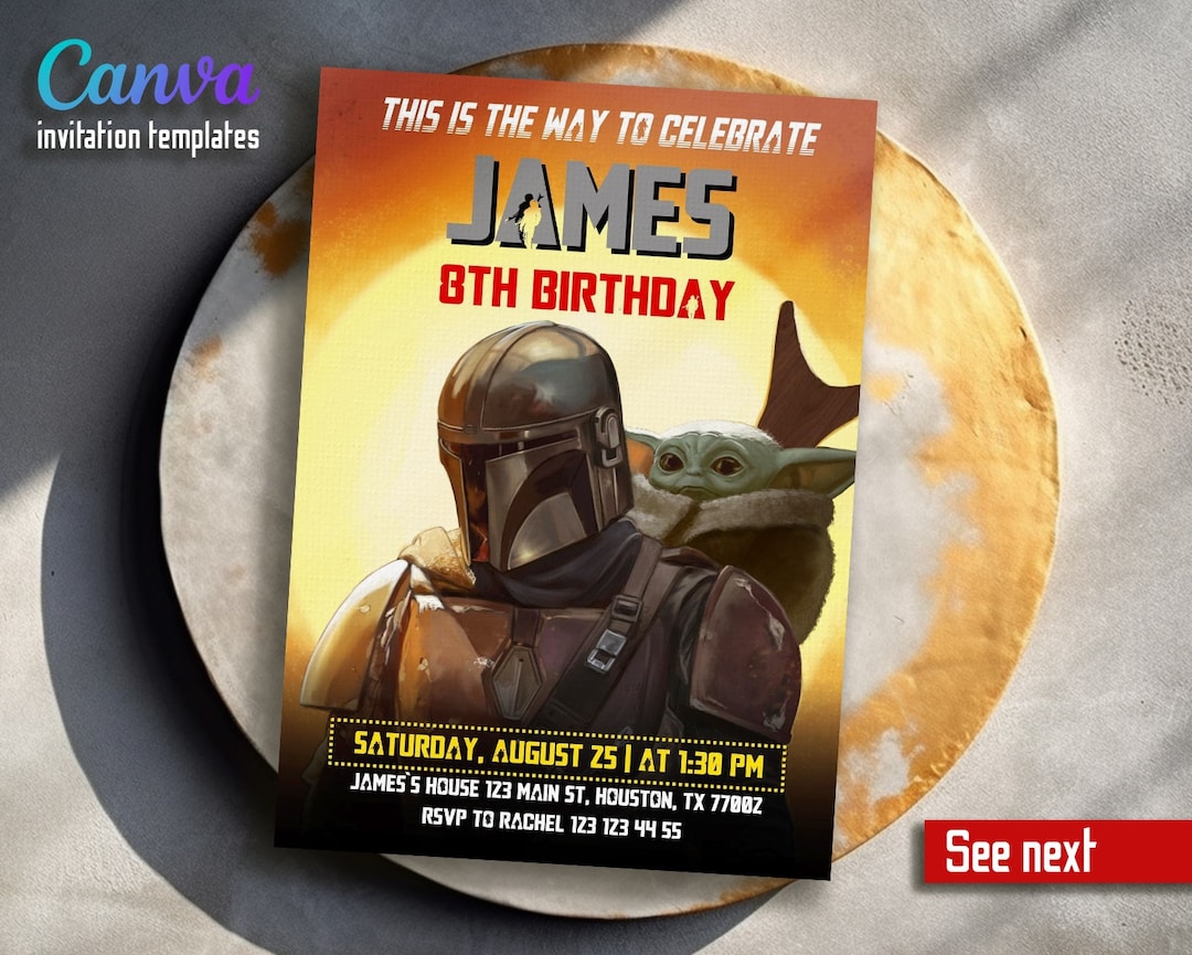 Instant Download Grogu Invitation, Printable Birthday Invitation,wars ...