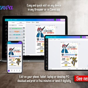 Printable Invite, Rescue Bots Birthday Invitation, Bumblebee Invitation ...