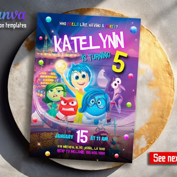 Inside Out Invite - Etsy