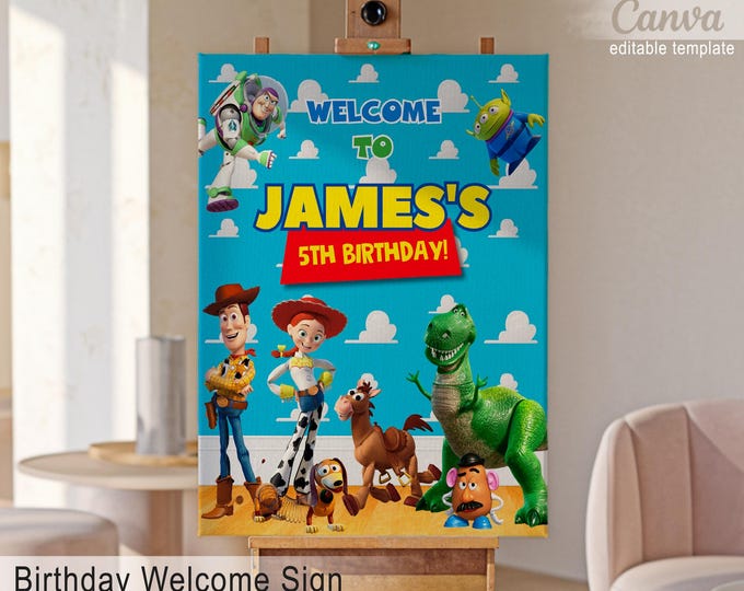 Toy Story Welcome Sign Toy Story Birthday Party Welcome Sign Toy Story ...