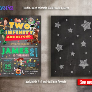 Two Infinity and Beyond, Printable Invite, Editable Birthday Invitation, Instant Download, Boy ...